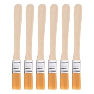 0.5" Width Small Paint Brush Nylon Bristle with Wood Handle Tool 6Pcs ...