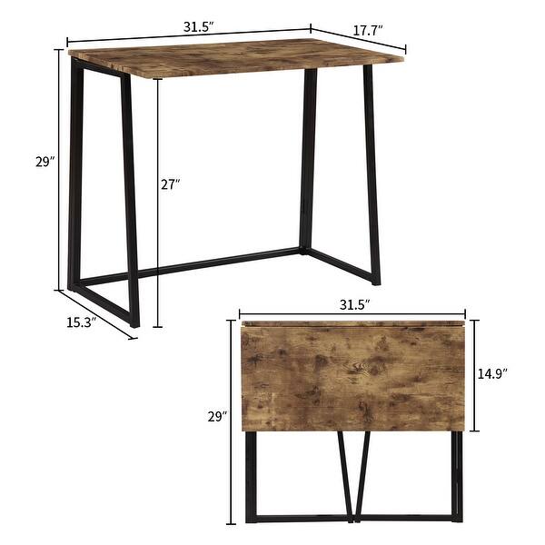 BOSCARE Folding Computer Desk with Industrial Style Folding Laptop ...