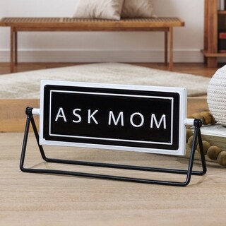 Ask Mom Dad" Swivel Standing Metal Sign - 10 x 5 x 3 - Bed Bath ...
