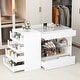 Dressing Island with Glass Shelves Spacious White Organizer Closet - 47 ...