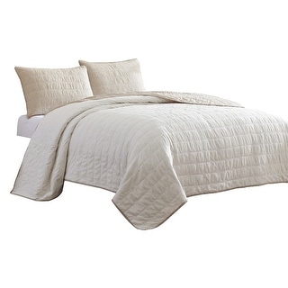 Veria 3 Piece King Quilt Set with Channel Stitching - Bed Bath & Beyond ...