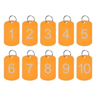 Numbered Tag, Aluminum Key Tags ID Tags, 1-50 Number with Ring Yellow ...