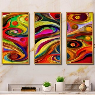 Designart "Abstract Shape Colorful Design series" Abstract Framed Wall ...