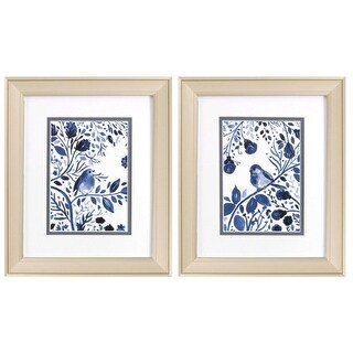 Indigo Song S/2 Framed Art Under glass - Bed Bath & Beyond - 40741242