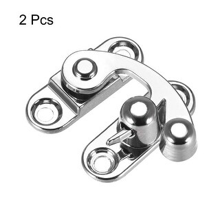 2Pcs Antique Right Latch Hook Hasp 33mmx28mm Swing Arm Latch - Silver ...