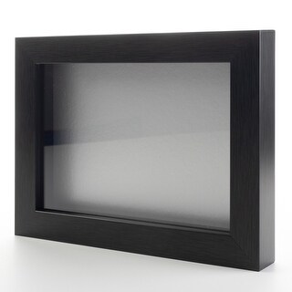 Charcoal 11x14 Wood Shadow Box with Silver Acid-Free Backing - With 5/8 ...