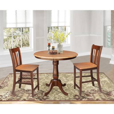 36" Round Counter Height Table with 2 San Remo Stools - 3 Piece Set ...