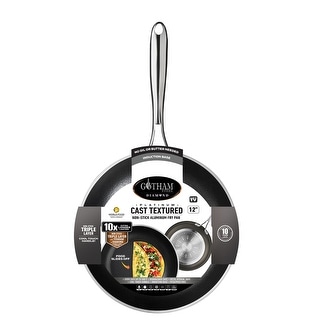 Gotham Steel Pewter Cast Textured 12" Nonstick Fry Pan with Stay Cool ...