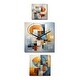 Designart "Orange And Blue Cubism Assemblage " Abstract Collages Set Of ...