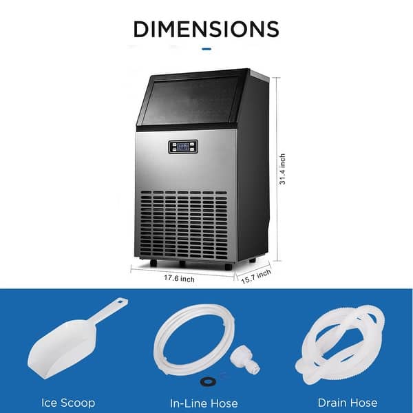JEREMY CASS Commercial Stainless Steel Construction Freestanding Ice ...