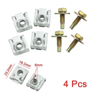 4pcs Metal Spring U-type Clip with Screw Fender Panel Trim Fastener ...