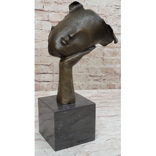 Disembodied Head Resting On Hand Bronze Statue Sculpture Surrealism ...