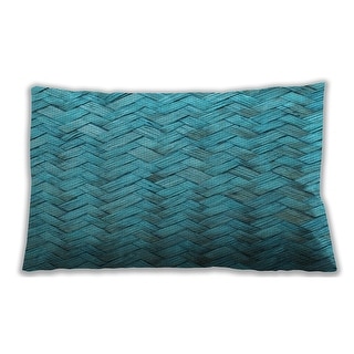 Ahgly Company Patterned Indoor-Outdoor Dark Cyan Green Lumbar Throw ...