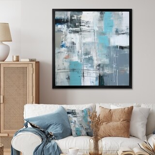 Designart "Serene Subtility In Abstract Light Blue" Abstract Painting ...