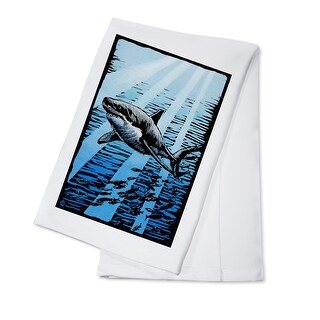 Great White Shark - Scratchboard - LP Artwork (100% Cotton Towel ...
