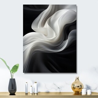 Designart "White Black Abstract Turbulence" Wind Turbines Metal Wall ...