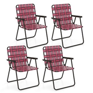 2 Pieces Folding Beach Chair Camping Lawn Webbing Chair - Bed Bath ...