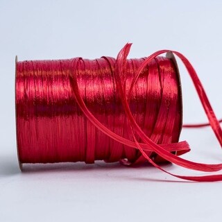 Pearlized Red Wraphia Ribbon - Bed Bath & Beyond - 36880540