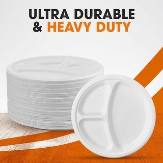 Cheer Collection 3 Section Paper Plates - 100 Pieces Per Pack - 9 ...