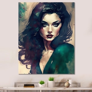 Designart "Sensuous Young Woman In Tones Of Blue VII" Woman Sensual ...