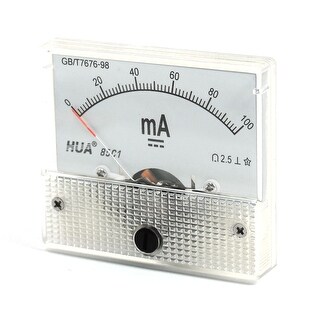 DC 0-100mA Rectangle Shape Analog Panel Ammeter Gaugeeremeter Class 2.5 ...