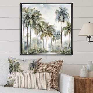 Designart "Palms Palm Trees On The Beach II" Palms & Palm Trees Framed ...