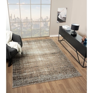Kimberly Collection Brown Abstract Area Rug - Bed Bath & Beyond - 42371514