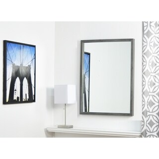 BrandtWorks Minimal Slate Gray Framed Vanity Wall Mirror 17.5''x 23 ...