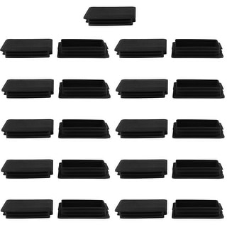 21pcs 60 x 100mm Plastic Rectangle Ribbed Tube Inserts End Cover Cap ...