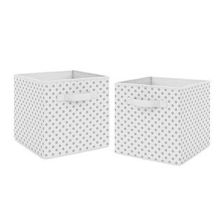 Grey and White Polka Dot Foldable Fabric Storage Bins - for the ...