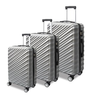 Silver grey Carry-on Lightweight Suitcase Set, Hardshell Luggage Sets ...