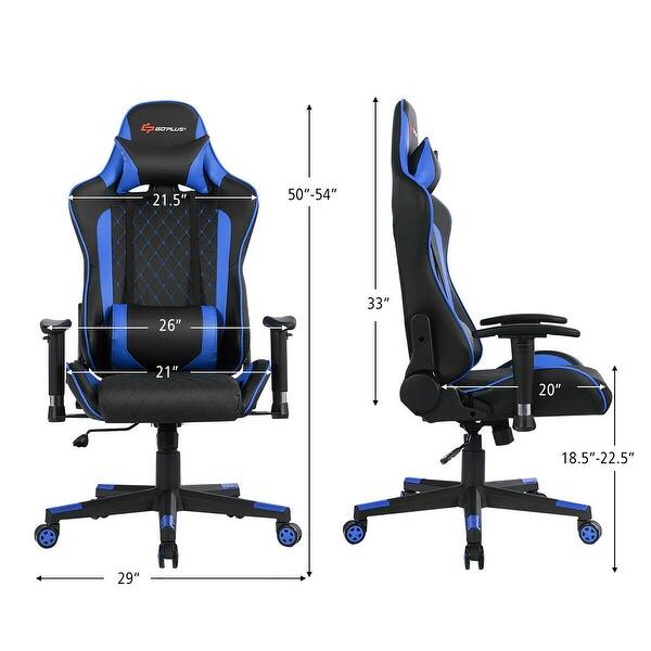 Goplus Gaming Chair Reclining Racing Chair w/Lumbar Support and - Bed ...
