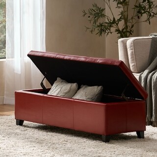 PU Leather Upholstered Extra Seat Bench Storage Ottoman - Bed Bath ...