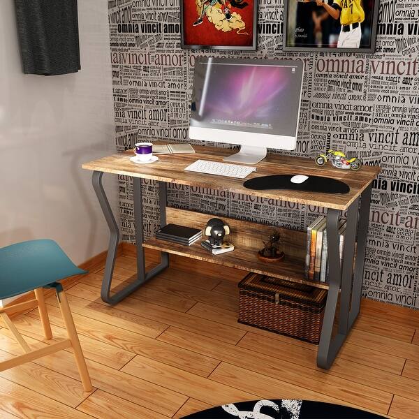 Ergonomic Design Computer Desk w/ High-Quality MDF Panel for ...