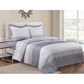 Violet Linen French Bradid Stripe Pattern Bedding Duvet Cover Set - Bed ...