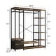 Brown and Black Clothes Rack Multiple Storage Racks Wardrobe Storage ...