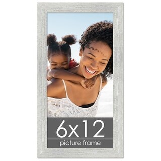 6x12 Distressed/Aged White Washed Complete Wood Picture Frame with UV ...