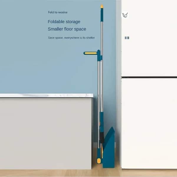 Space Saving Vertical Folding Broom and Dustpan Set Perfect for Quick ...