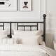 46 Inch Metal Platform Bed Frame with Victorian Vintage Headboard and ...