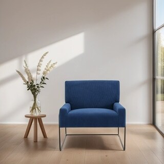Accent Chair Industrial Slant Armchair with Metal Frame Soft Single ...