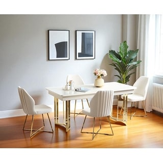 Genoa Rectangular Dining Table And Slat Back Dining Chair Set - Bed Bath & Beyond - 43134719