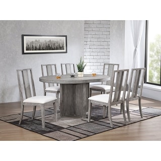 Ripple Dining Table & Max 7-Piece Dining Set In Dove Grey - Bed Bath ...
