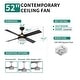 Moasis 52-inch 4-Blade Ceiling Fan with LED Light and Remote Control ...