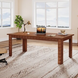 70'' Large Modern Executive Office Desk with Unique Cube-Edge design ...