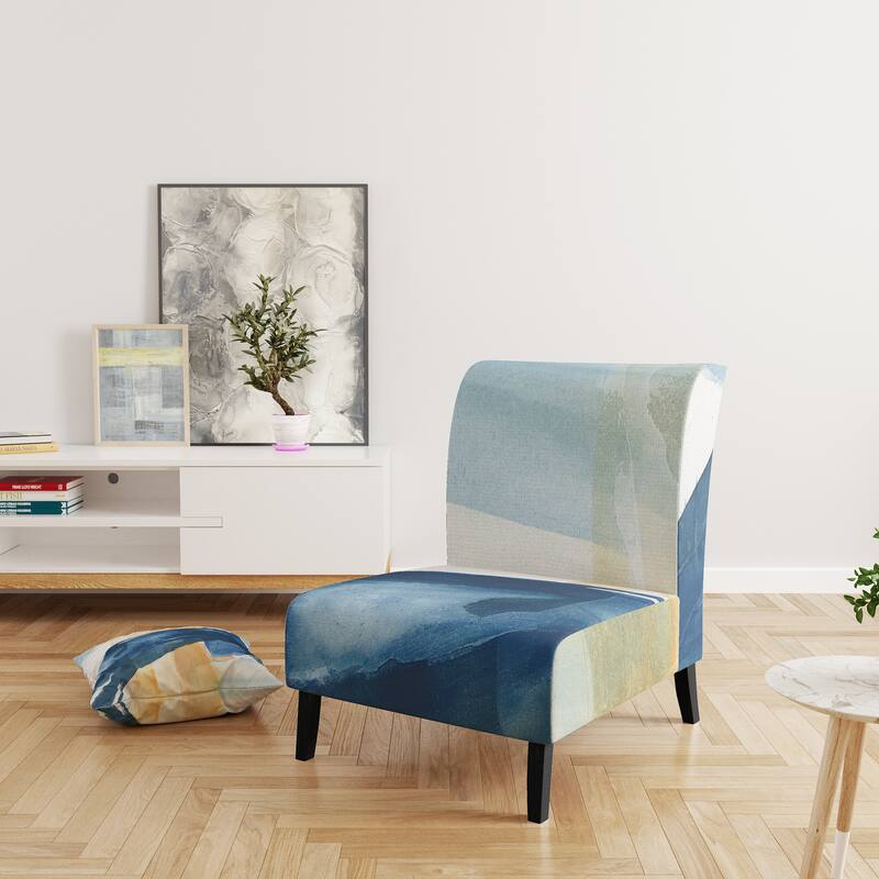 Designart "Indigo Panel III" Upholstered Glam Modern Accent Chair - Arm ...