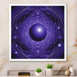 Designart "Space Atom Nucleus In Deep Purple" Fractals Framed Wall ...