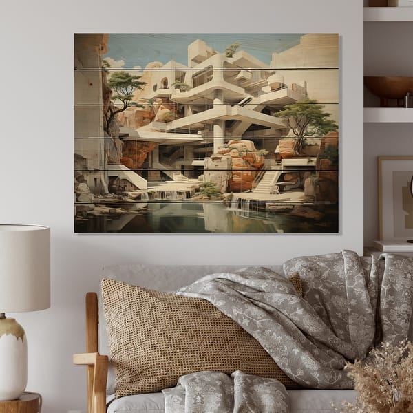 Designart "Dam Structural Symphony Architectural" Dams Print on Natural ...