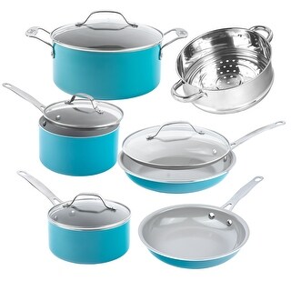Gotham Steel Aqua Blue 10 Piece Nonstick Cookware set - Bed Bath ...