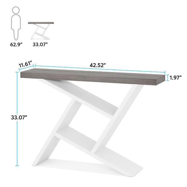 Tribesigns 42 inches Farmhouse Grey Console Table with Wood Base - Bed ...