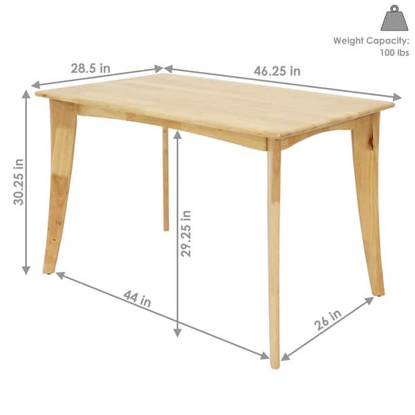 James 4-Foot Mid-Century Modern Dining Table - Natural - Bed Bath ...